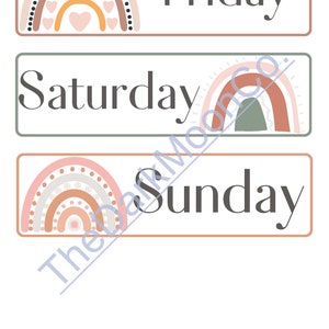 Rainbow Days of the Week Labels - Etsy