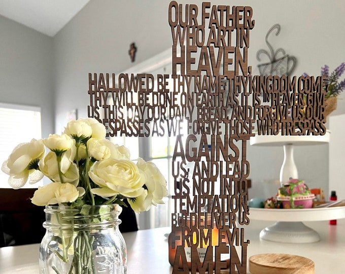 Our Father Prayer Table Sign, Center Piece, Decor - Etsy