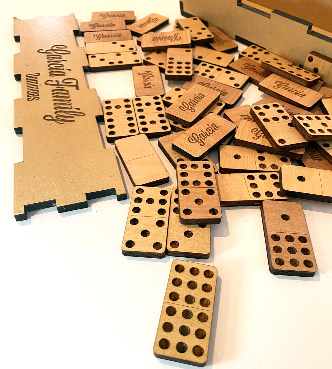 Handmade Domino Set With Box Engraved Gift Idea Double 9 - Etsy