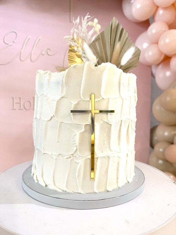 Gold Acrylic Cross Cake Topper - Etsy