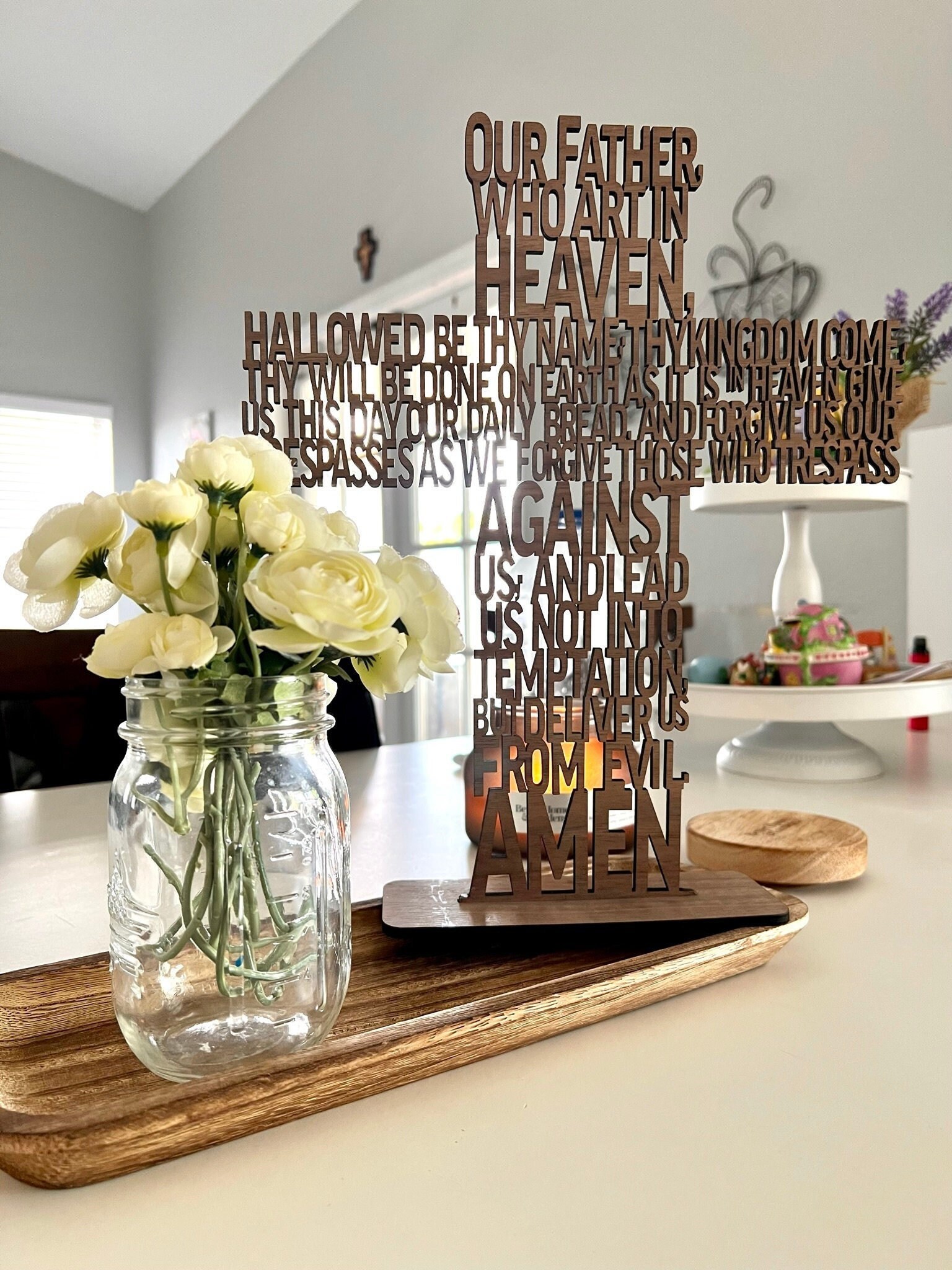 Our Father Prayer Table Sign, Center Piece, Decor - Etsy