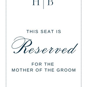 Reserved Seat Signs Template - Etsy