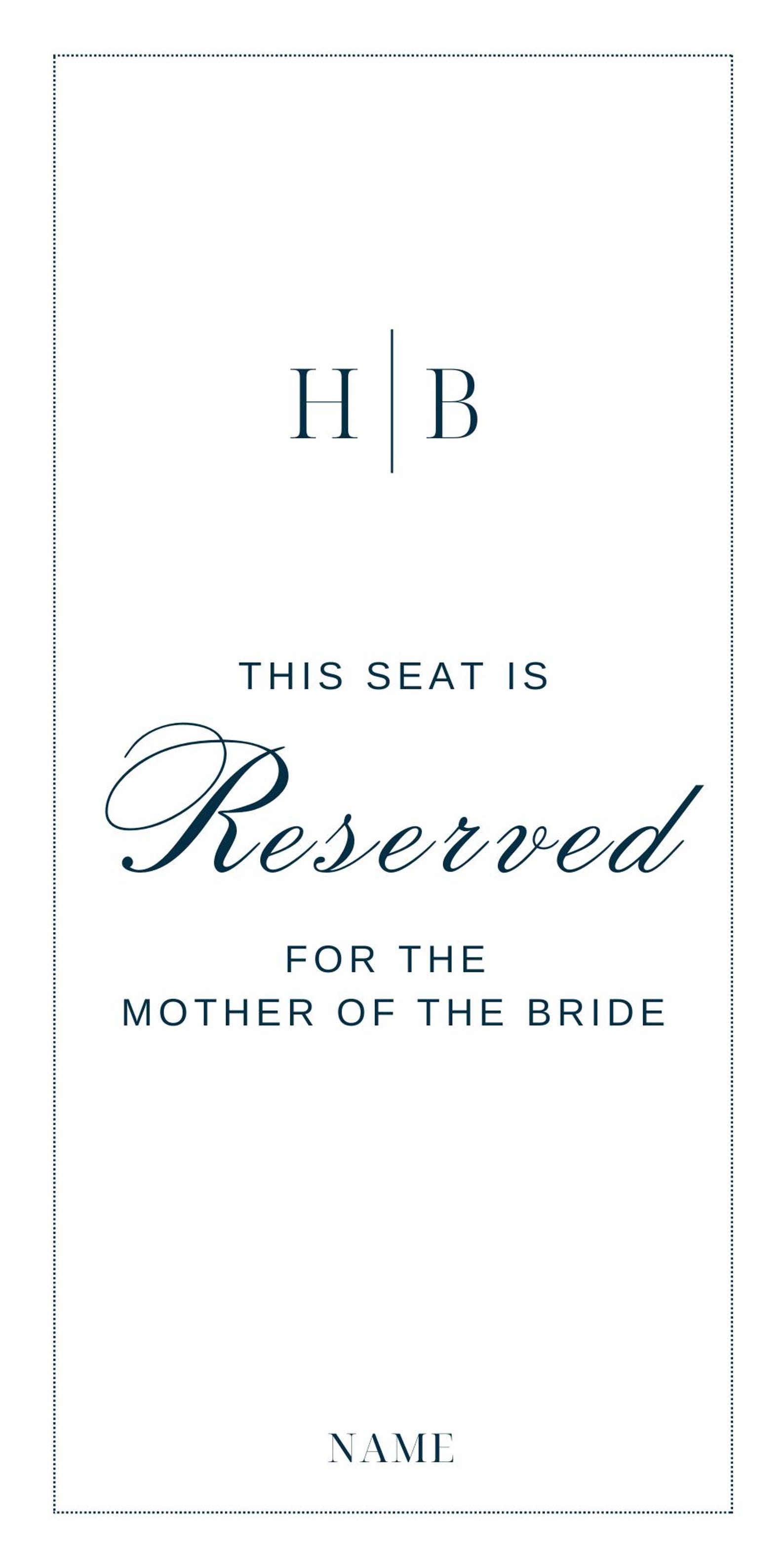 Reserved Seat Signs Template - Etsy