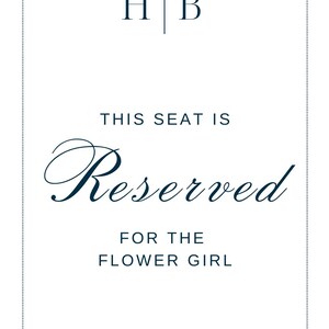 Reserved Seat Signs Template - Etsy