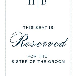 Reserved Seat Signs Template - Etsy