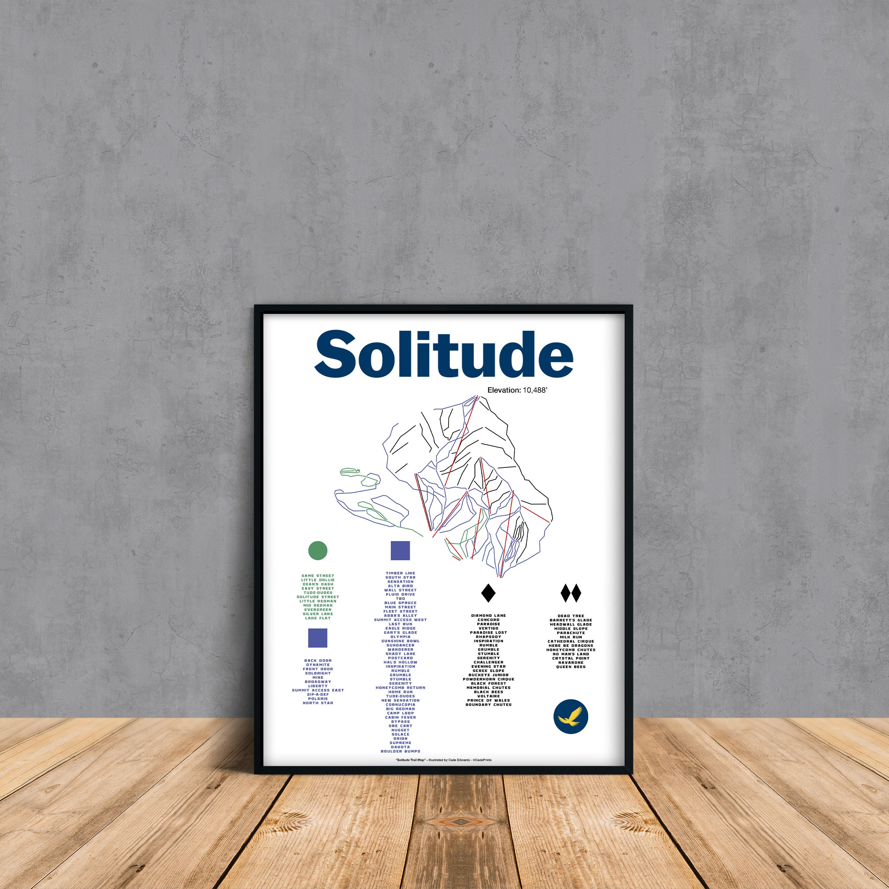 Solitude Ski Trail Map / Solitude Utah Poster / Solitude Utah | Etsy