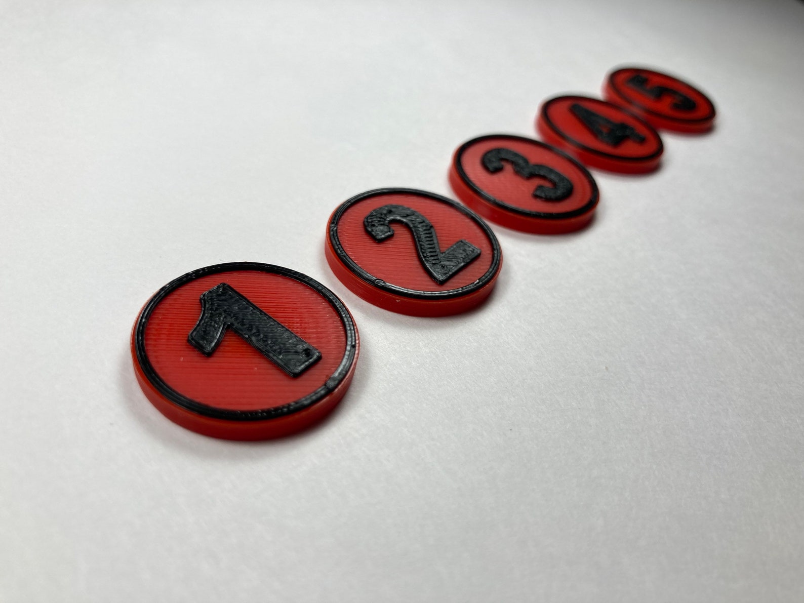 Numbered Monster Tokens - Two Sets of 5 - Small and Medium Size ...