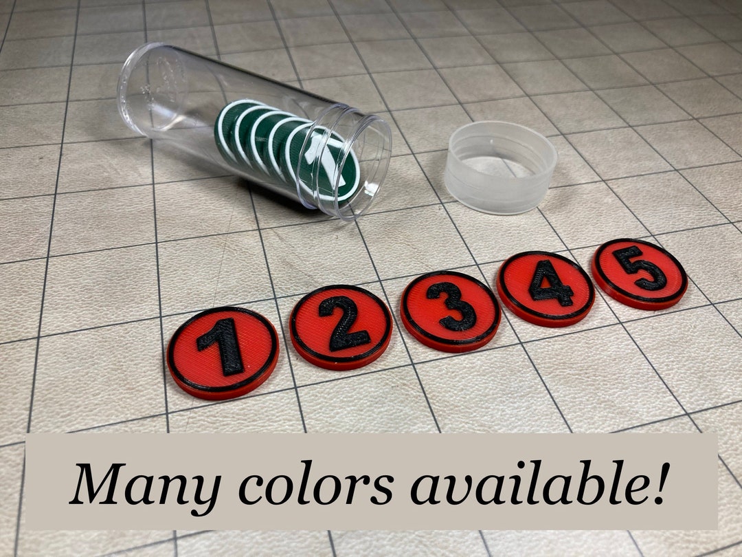 Numbered Monster Tokens - Two Sets of 5 - Small and Medium Size ...