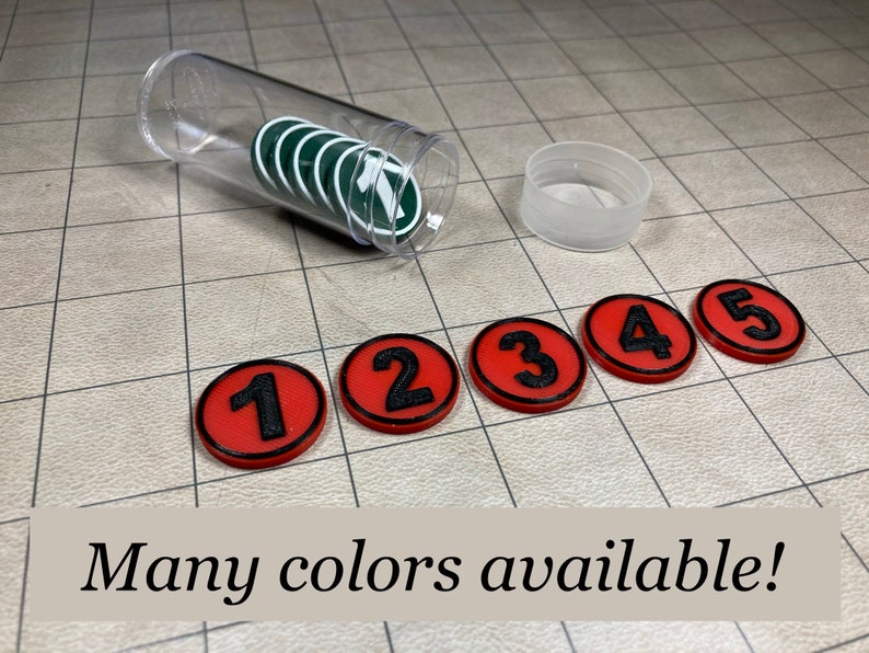 Numbered Monster Tokens - Two Sets of 5 - Small and Medium Size ...