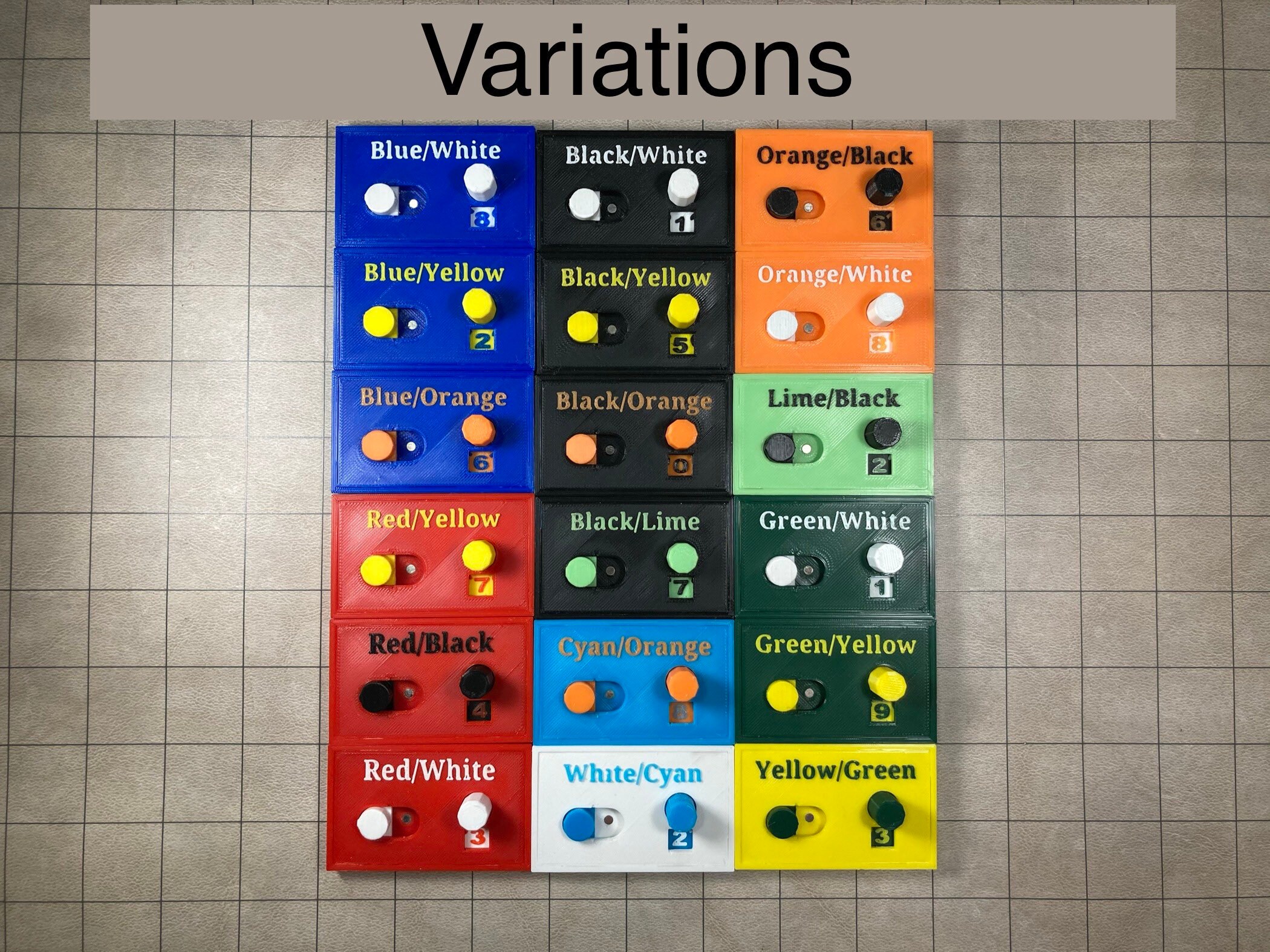 Numbered Monster Tokens Small to Gargantuan Size Creatures Designed for ...