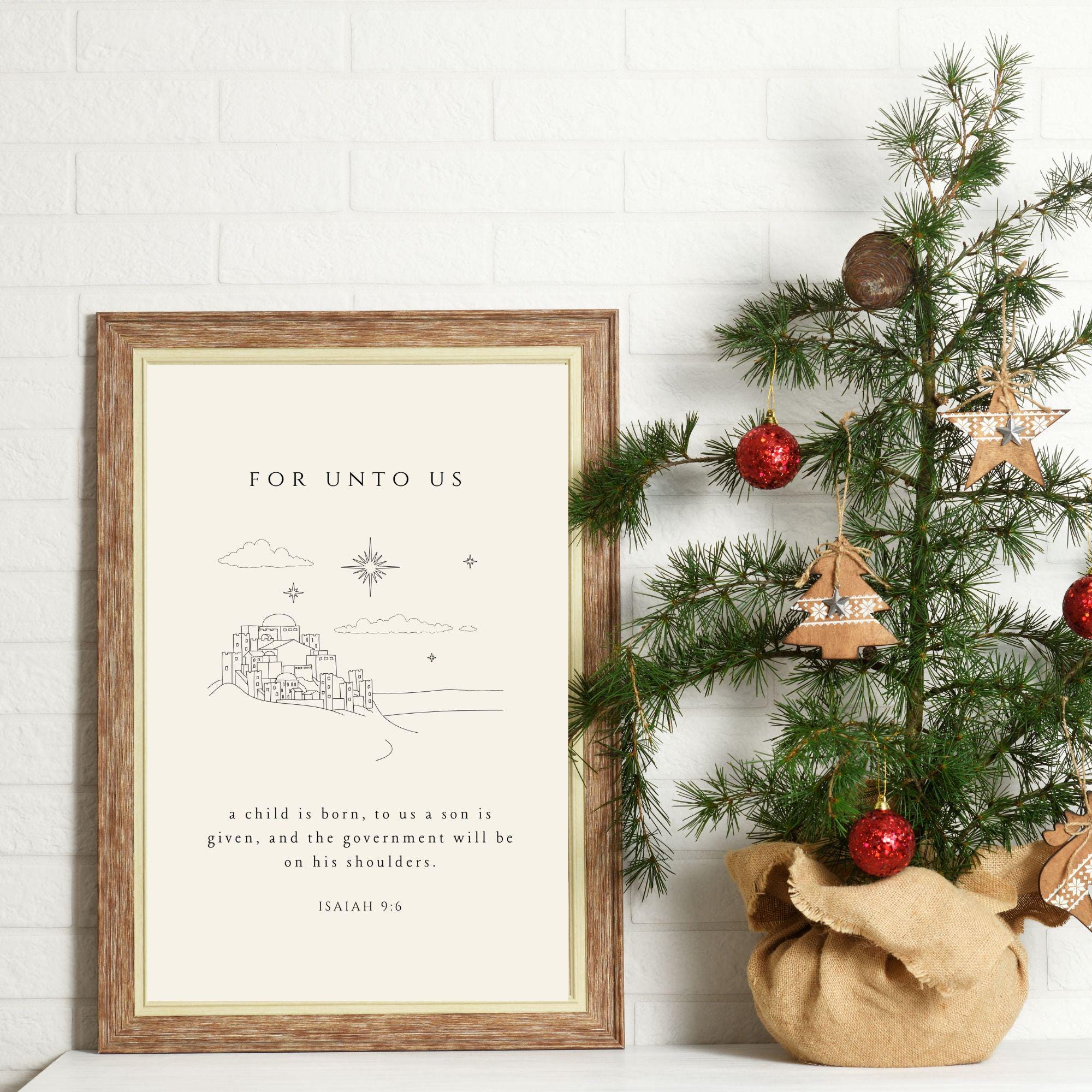 Vintage Christian Christmas Art Print | Christmas Art With Scripture ...