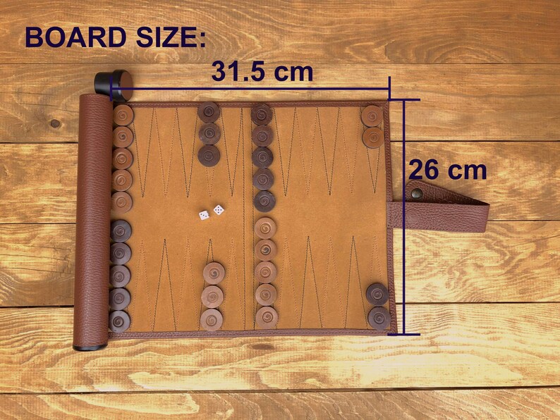 Custom Leather Backgammon Set Rolling Portable Game Leather - Etsy