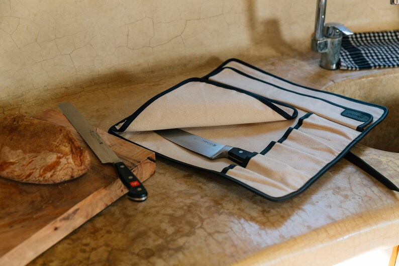 Chef Knife Roll, Leather Travel Knife Bag of 2/5/8 Pocket, Knife Case ...