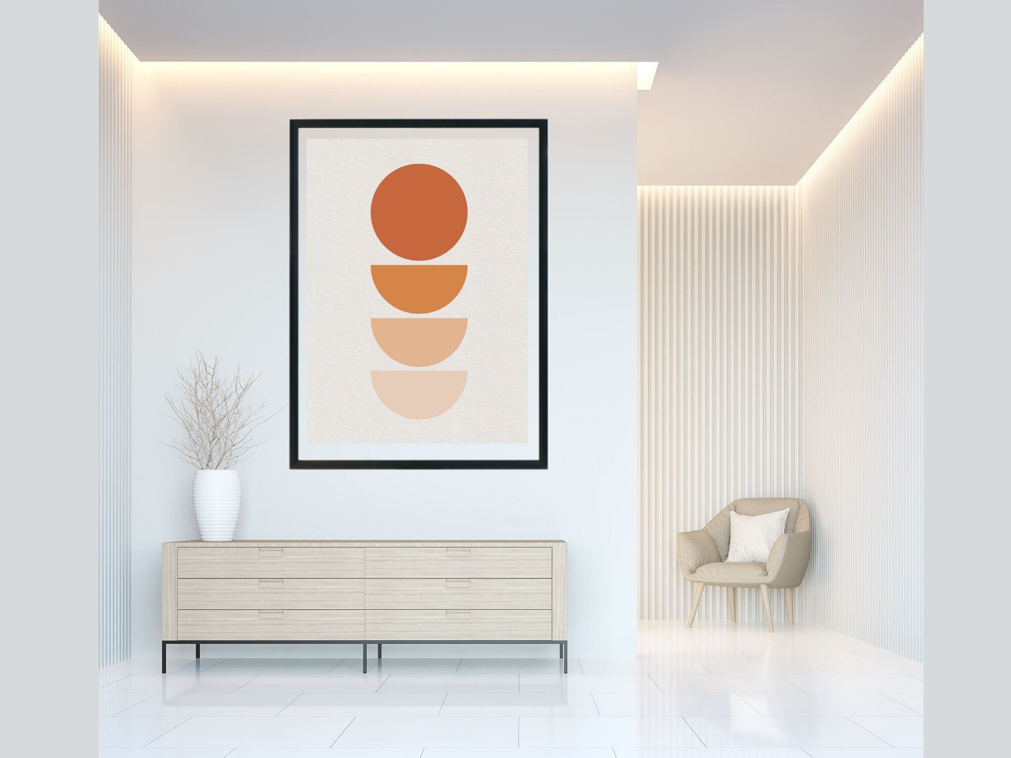 Half Moon Crescent Posterhalf Circle Print Abstract Moon - Etsy