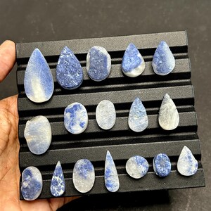 Raw Blue Dumortierite in Clear Quartz Hand Cut Druzy , Natural Crystal ...