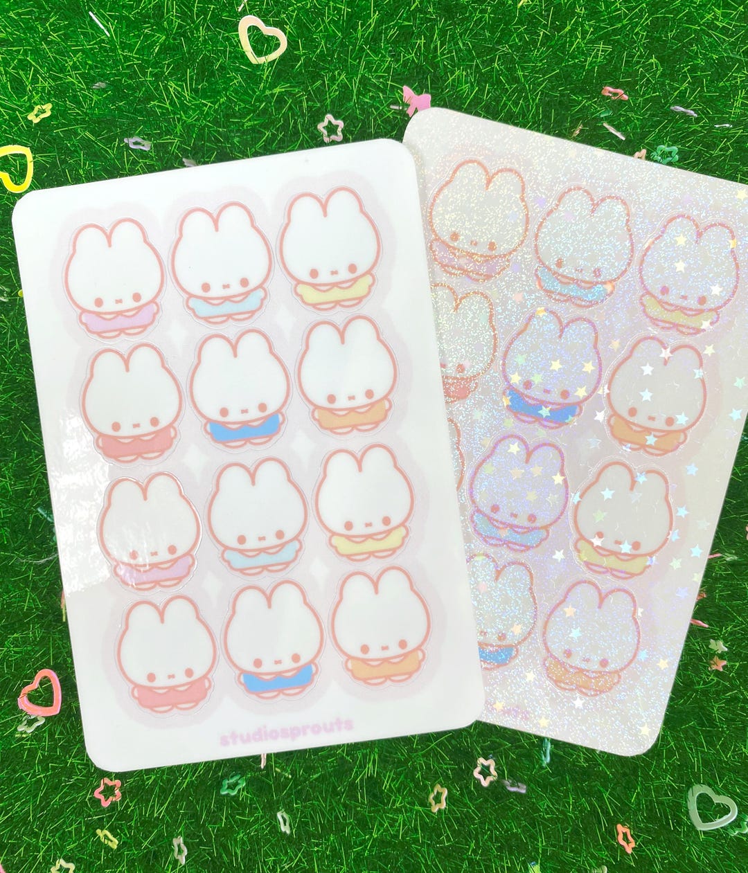 White Bunny Chibi Sticker Sheet Vinyl Handmade - Etsy
