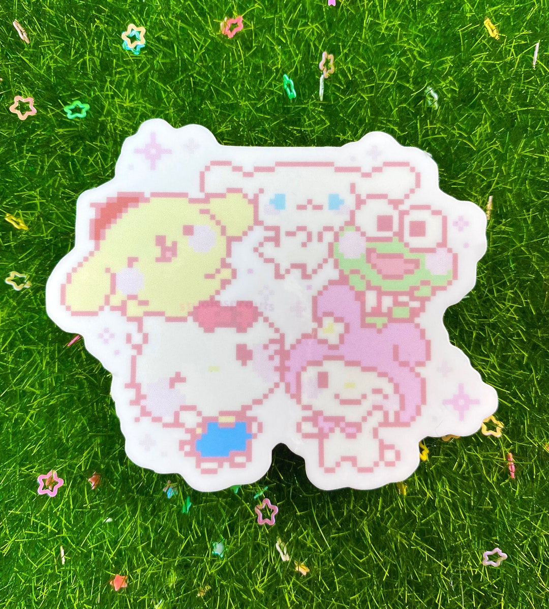 Chibi Characters Pixel Kawaii Vinyl Sticker - Etsy