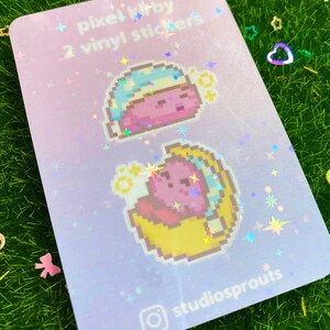 Kirbo Pixel Kawaii Vinyl Sticker Sheet - Etsy