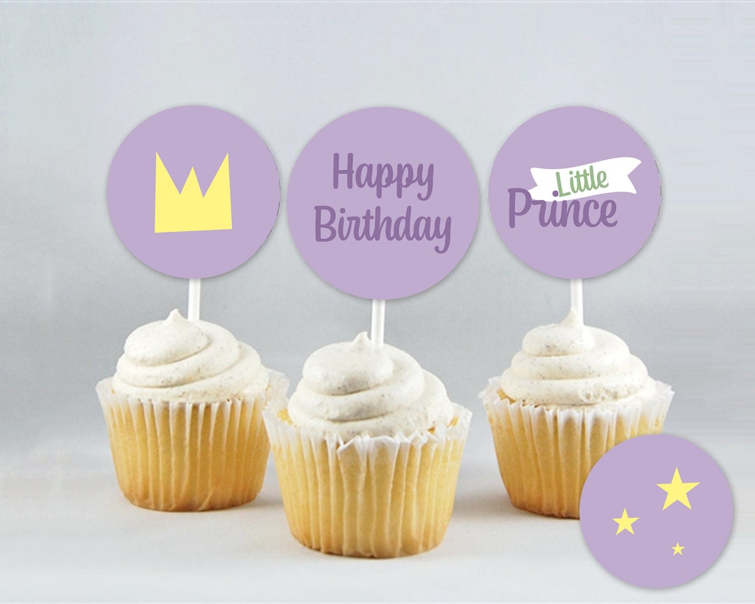 Little Prince Themed Birthday Party Cupcake Toppers - Printable ...