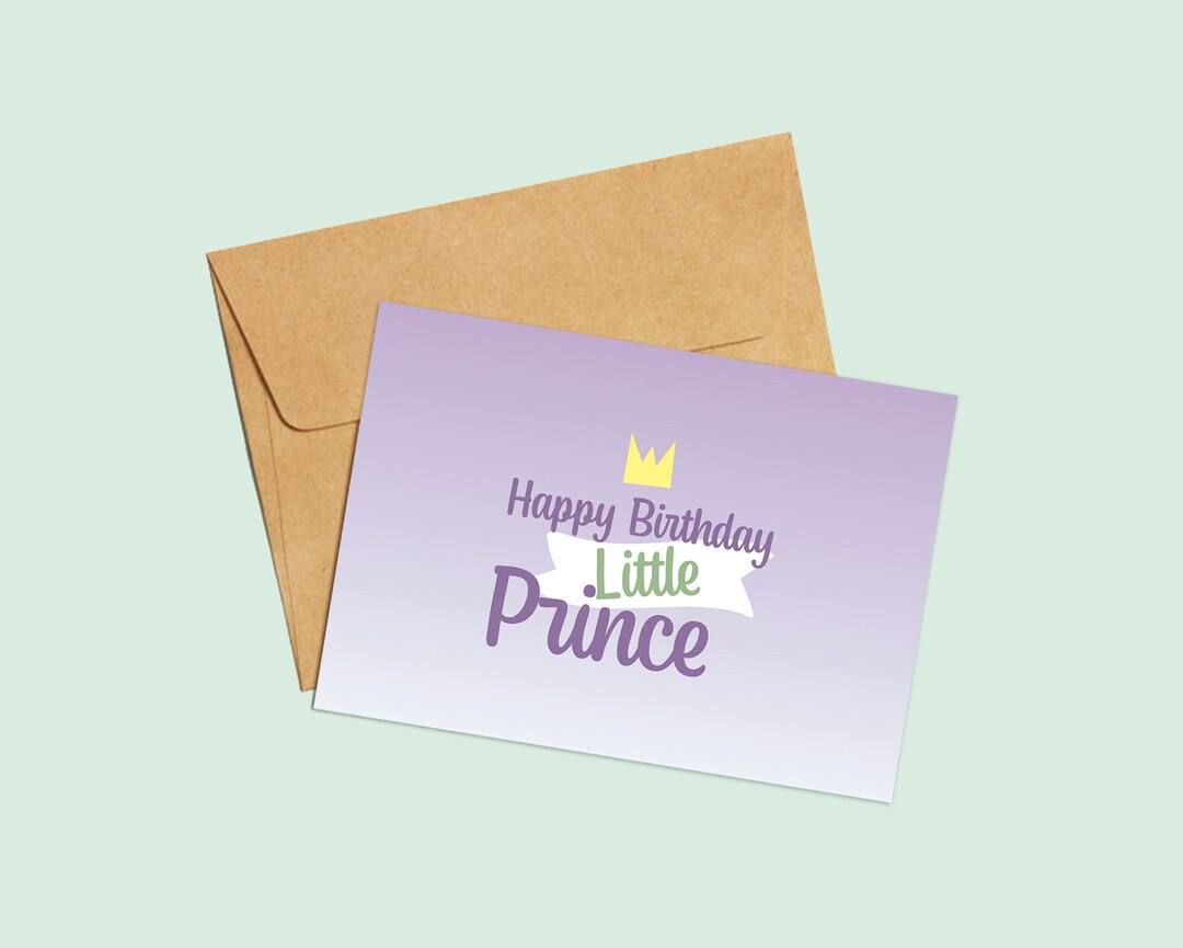 Little Prince Inspired Birthday Card and FREE Envelope Template ...