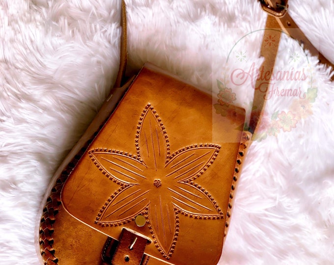 Unique Shaped Leather Crossbody Bag With Adjustable Leather Strap ...
