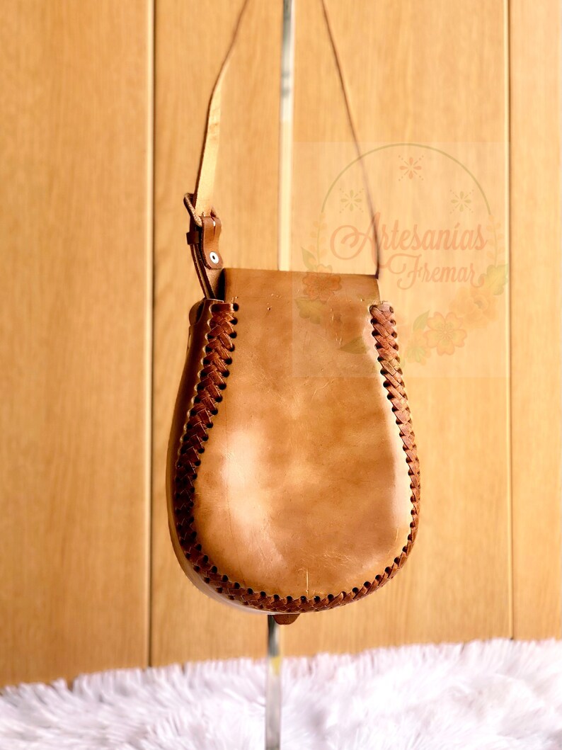 Unique Shaped Leather Crossbody Bag With Adjustable Leather - Etsy