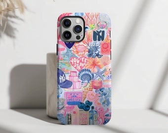 Coastal Coquette Collage Phone Case, Preppy and Cute Collage, iPhone 15 ...