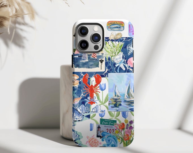 Coconut Girl Collage Aesthetic Phone Case, Ocean Beach Inspired, Summer ...