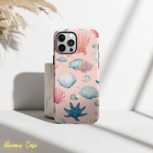 Preppy Ocean Beachy Coconut Girl Collage Phone Case, Tropical Seashell ...