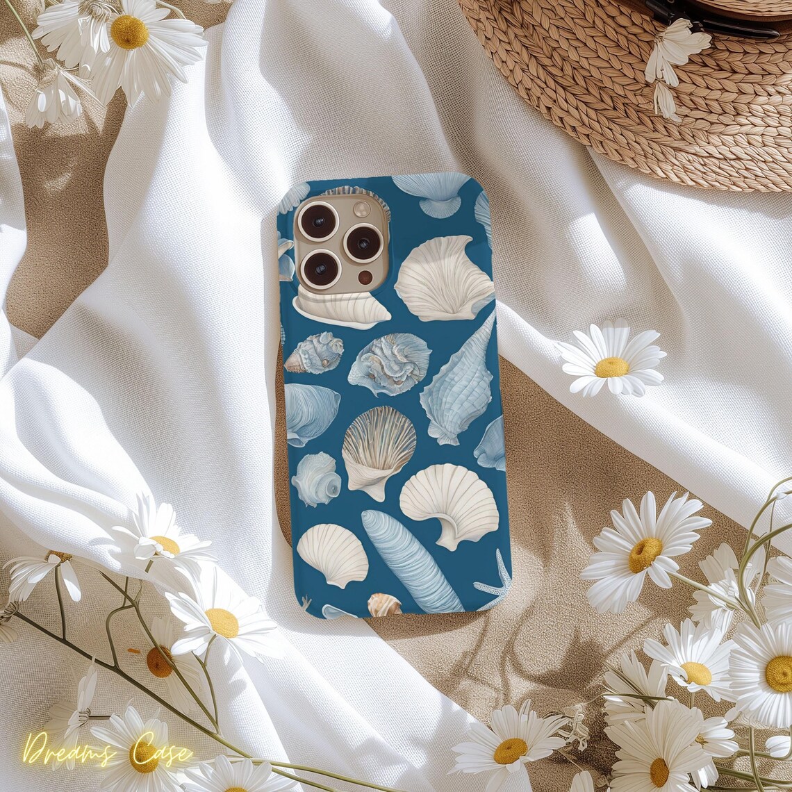 Ocean Beachy Coconut Girl Collage Phone Case, Cute Tropical Seashell ...