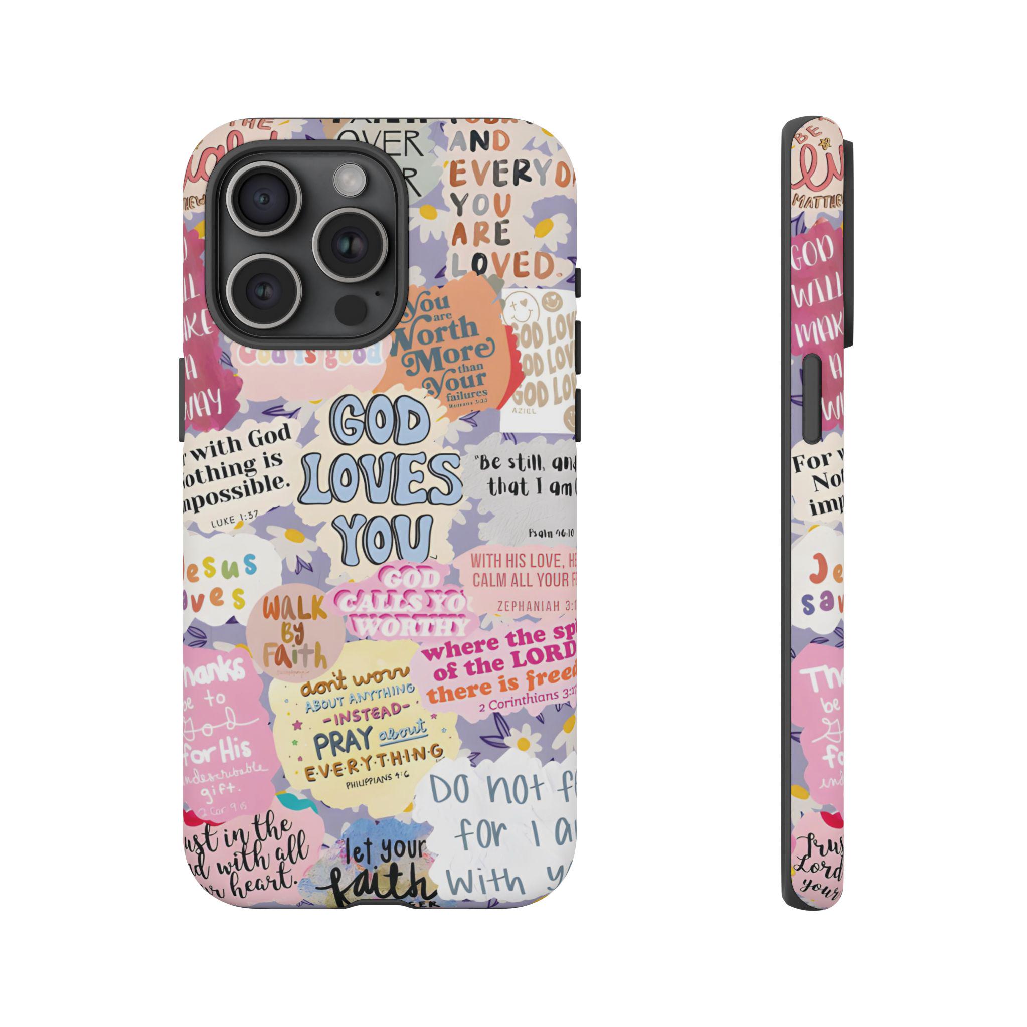 Christian Phone Case, Cute Jesus Bible Verse Cover for iPhone 16, 15 ...