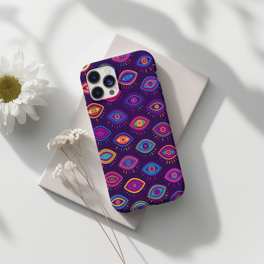 Evil Eye Phone Case, Greek Evil Eye, Purple Aesthetic Phone Case ...