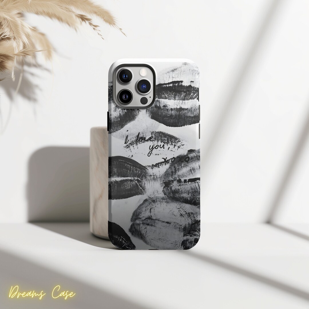 Kiss Collage Phone Case, Black and White Kisses Case, Preppy Aesthetic ...
