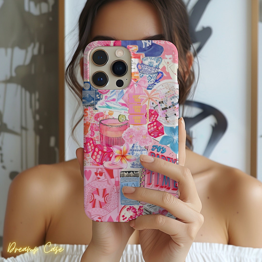 Pink Coquette Collage Phone Case, Preppy Cute and Trendy Aesthetic ...