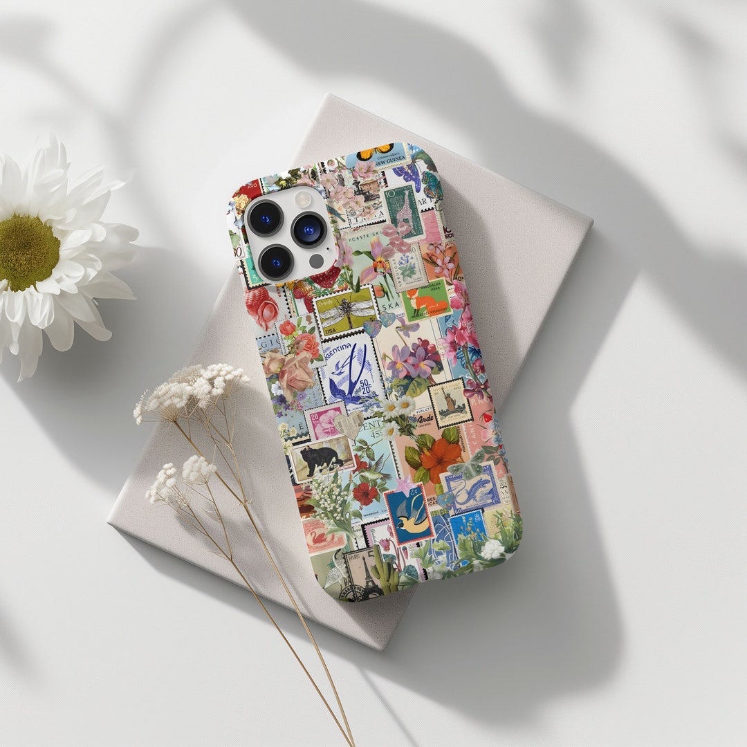 Stamps Collage Phone Case iPhone 15 14 13 12 11 Pro Max 8 Plus X ...