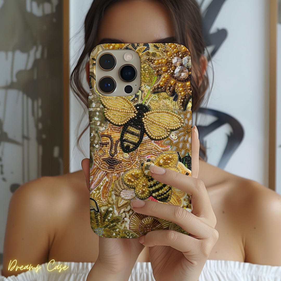 Gold Bee Mosaic Phone Case,vintage Mosaic Art,trendy Festival Phone ...