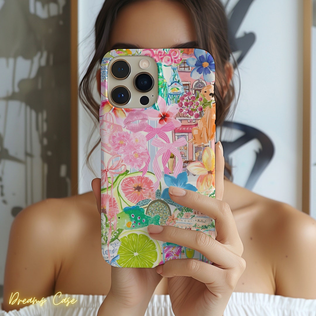 Spring Coquette Watercolor Collage Phone Case, Spring Collage, iPhone ...