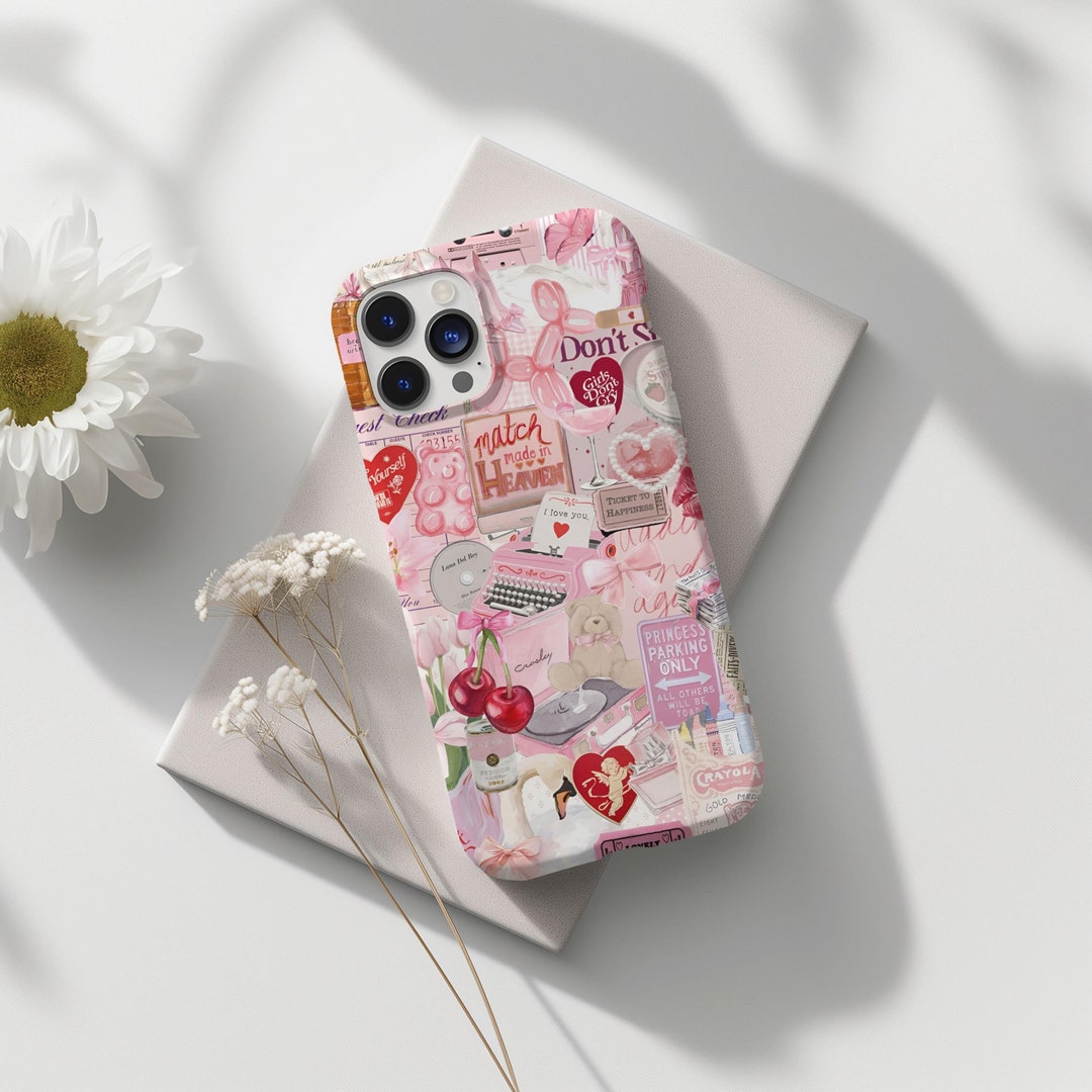 Pink Coquette Collage Phone Case, Preppy and Cute Aesthetic, iPhone 16 ...