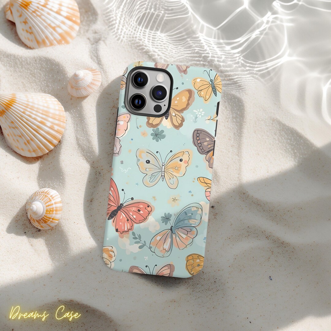 Butterfly Phone Case, Pastel Butterfly iPhone Case, Vintage Floral ...