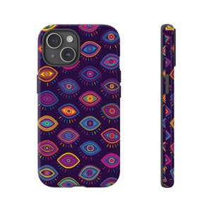 Evil Eye Phone Case, Greek Evil Eye, Purple Aesthetic Phone Case ...