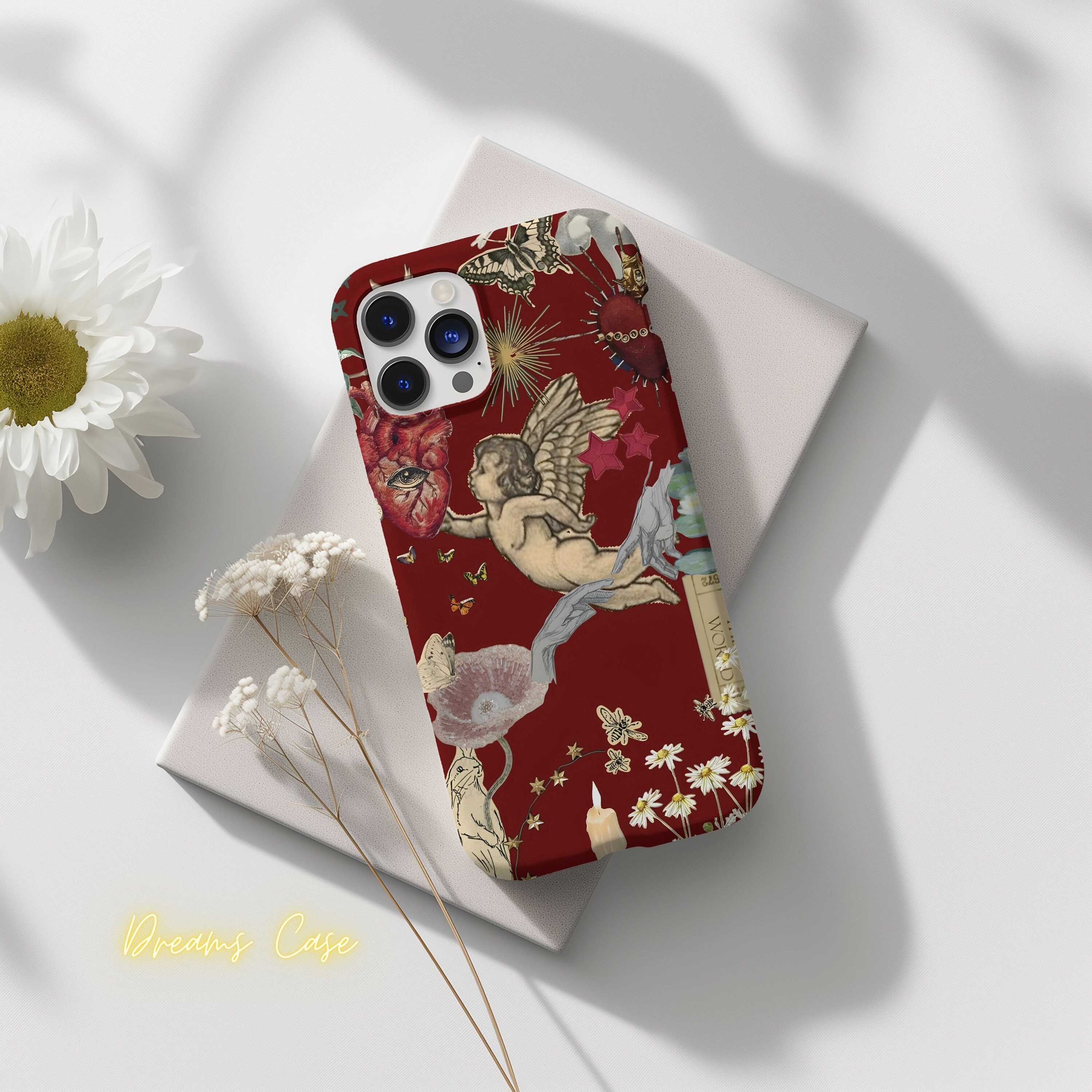 Vintage Cupid Collage Phone Case, Cute & Trendy Cover ,iphone 15 14 13 ...