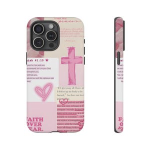 Pink Christian Collage Phone Case, Cute Jesus Phone Case, Religious ...
