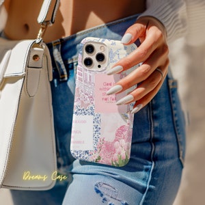 Pink Christian Collage Phone Case, Cute Jesus Phone Case, Religious ...