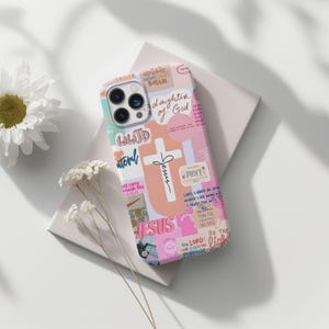 Pastel Christian Collage Phone Case, Cute Jesus Phone Case, Religious ...