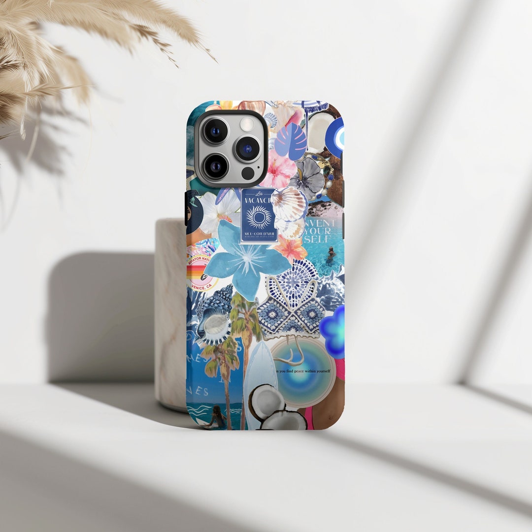 Coconut Girl Collage, Beach Aesthetic Phone Case, Beach Inspired ...