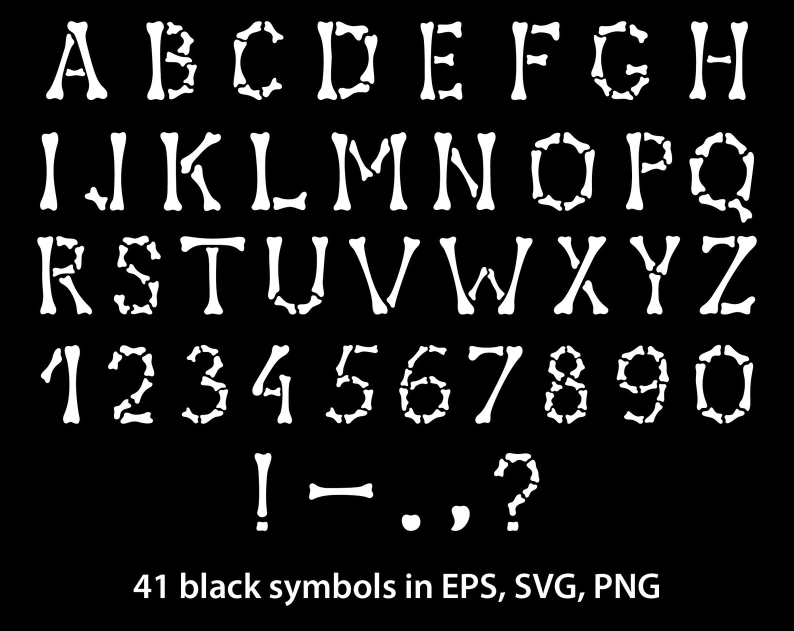 Skeleton Font SVG Files for Cricut Bone Font svg Hand drawn | Etsy