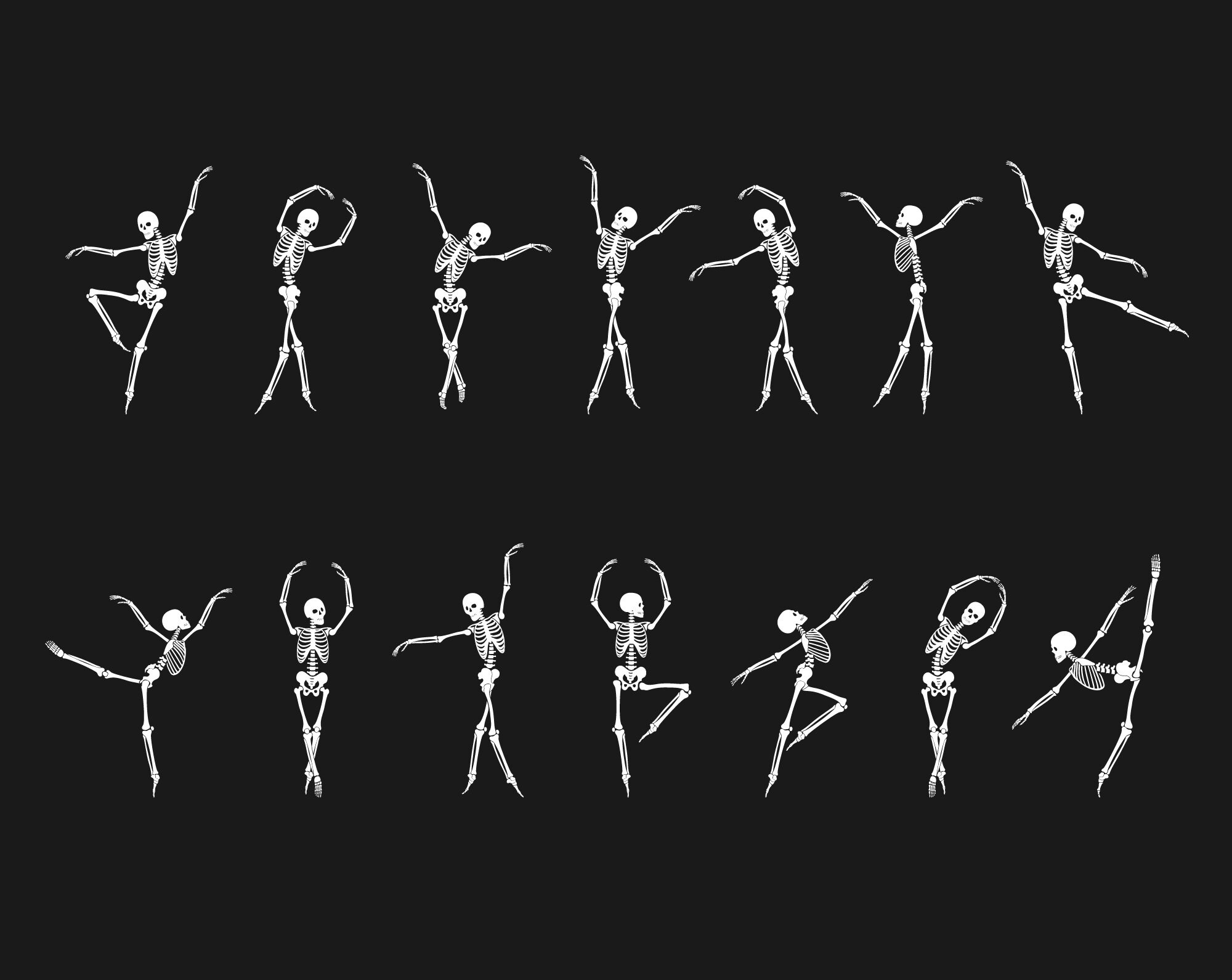 Skeleton SVG Skeleton ballet SVG files for Cricut Dancing | Etsy