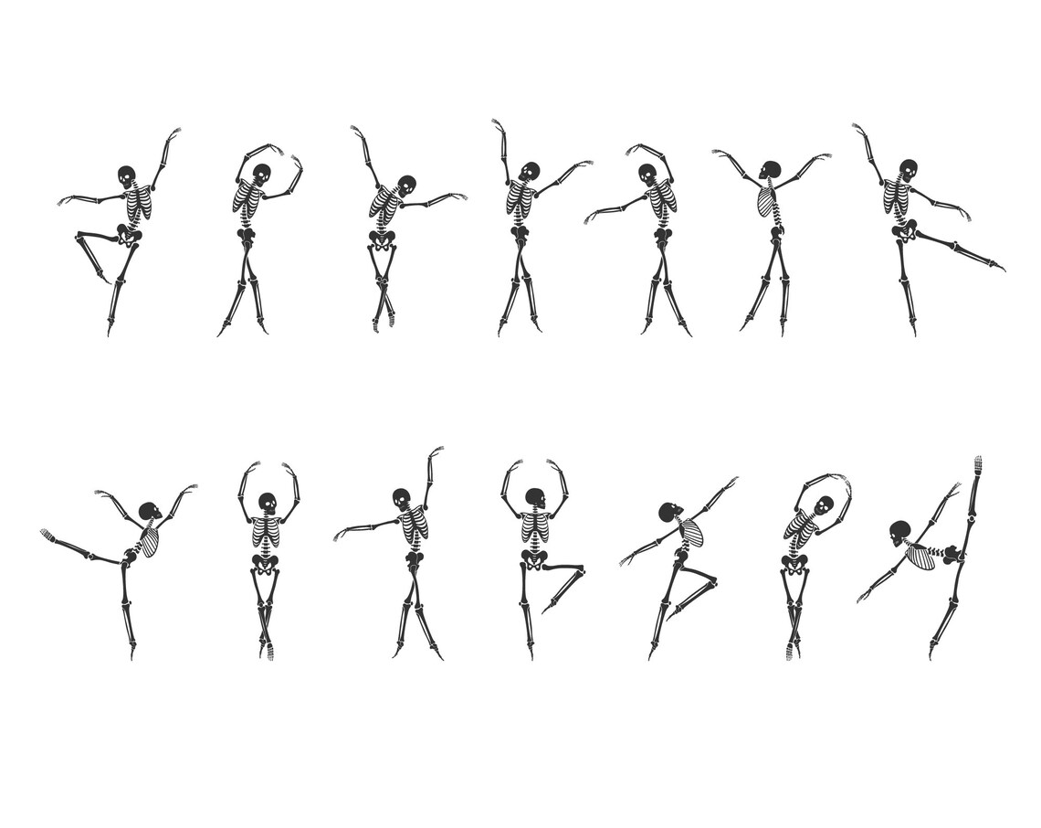 Skeleton Ballet SVG files for Cricut Dancing skeleton poses | Etsy