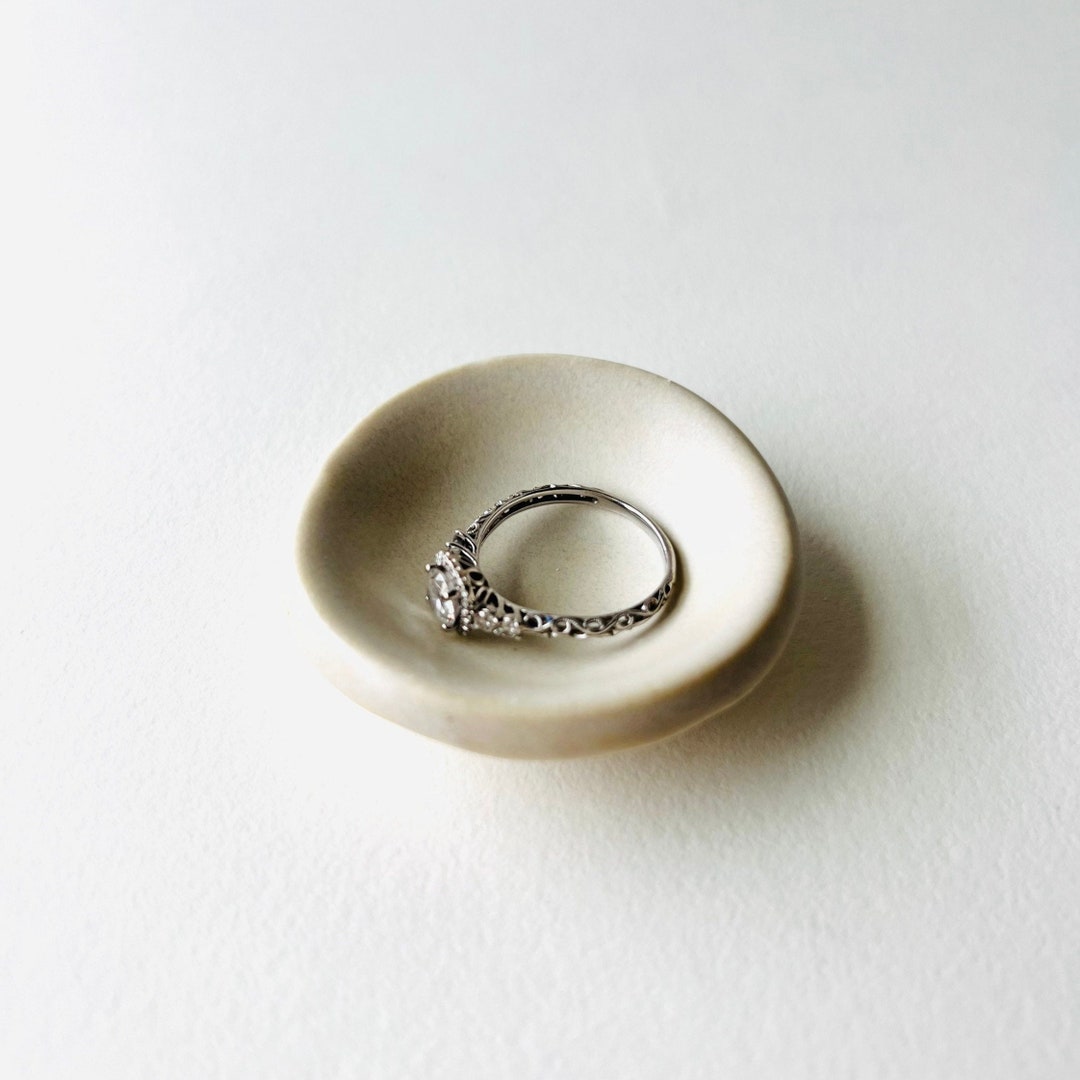 Matte White Tiny Ring Dish, Dish, Ring Dish, Jewelry Tray, Ring Holder ...