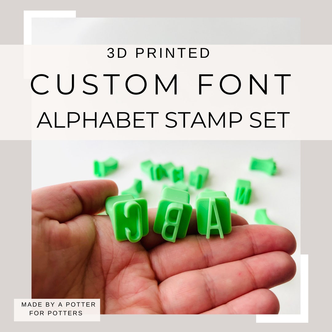 Custom Pottery Alphabet Stamp Set Alphabet Stamps Custom Font Stamp ...